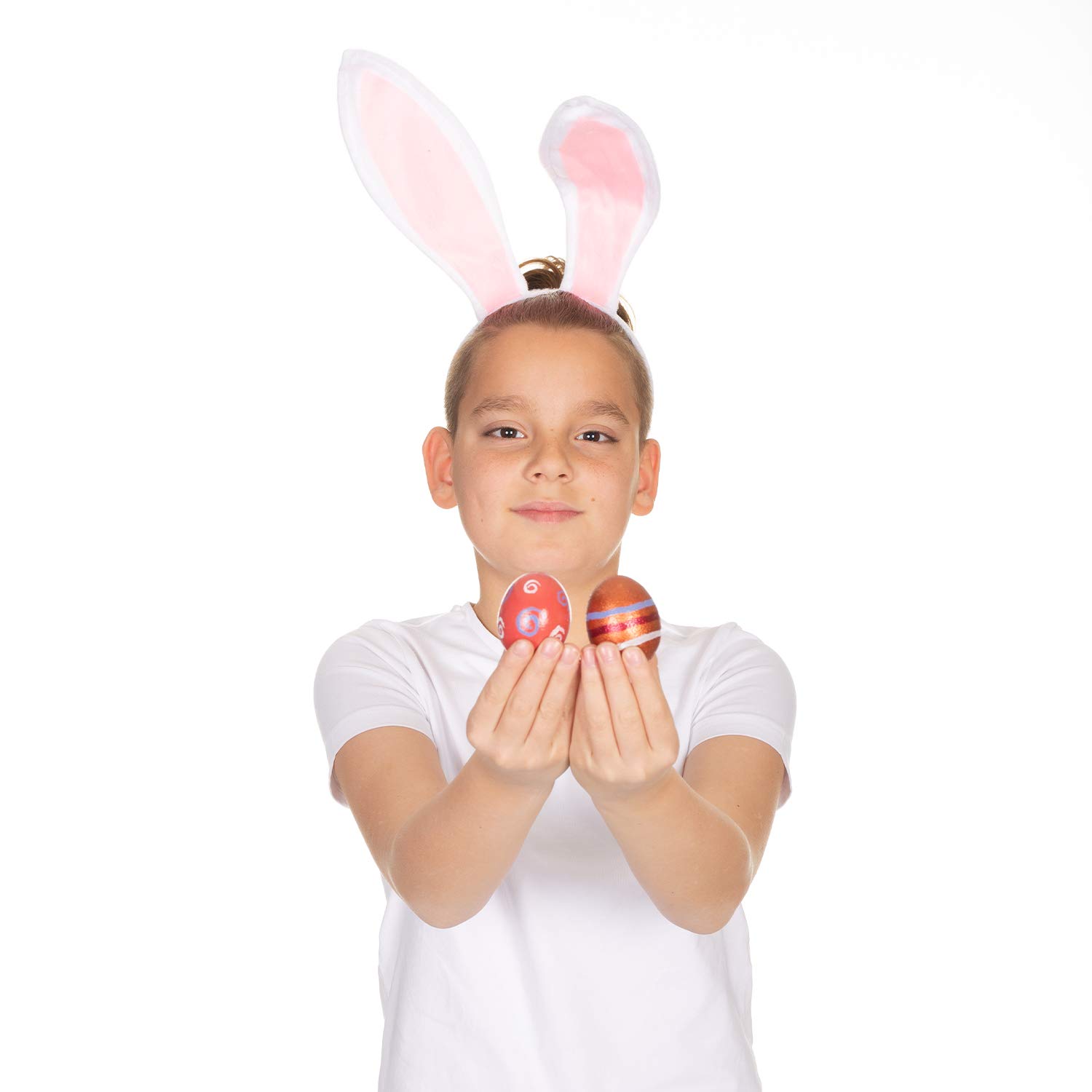 Funcredible Grey Bunny Ears and White Bunny Ears - Bunny Ears Headbands - Bunny Rabbit Cosplay Costume Accessories - Bendable Bunny Ears for Kids and Adult