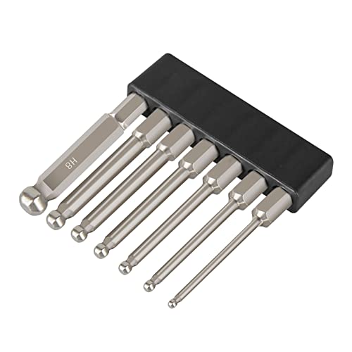 7pcs Metric Ball End Hex Screwdriver Bit Set Magnetic Ball Head Allen bits 2MM 2.5MM 3MM 4MM 5MM 6MM 8MM 1/4 Inch Hex Shank 65MM Length