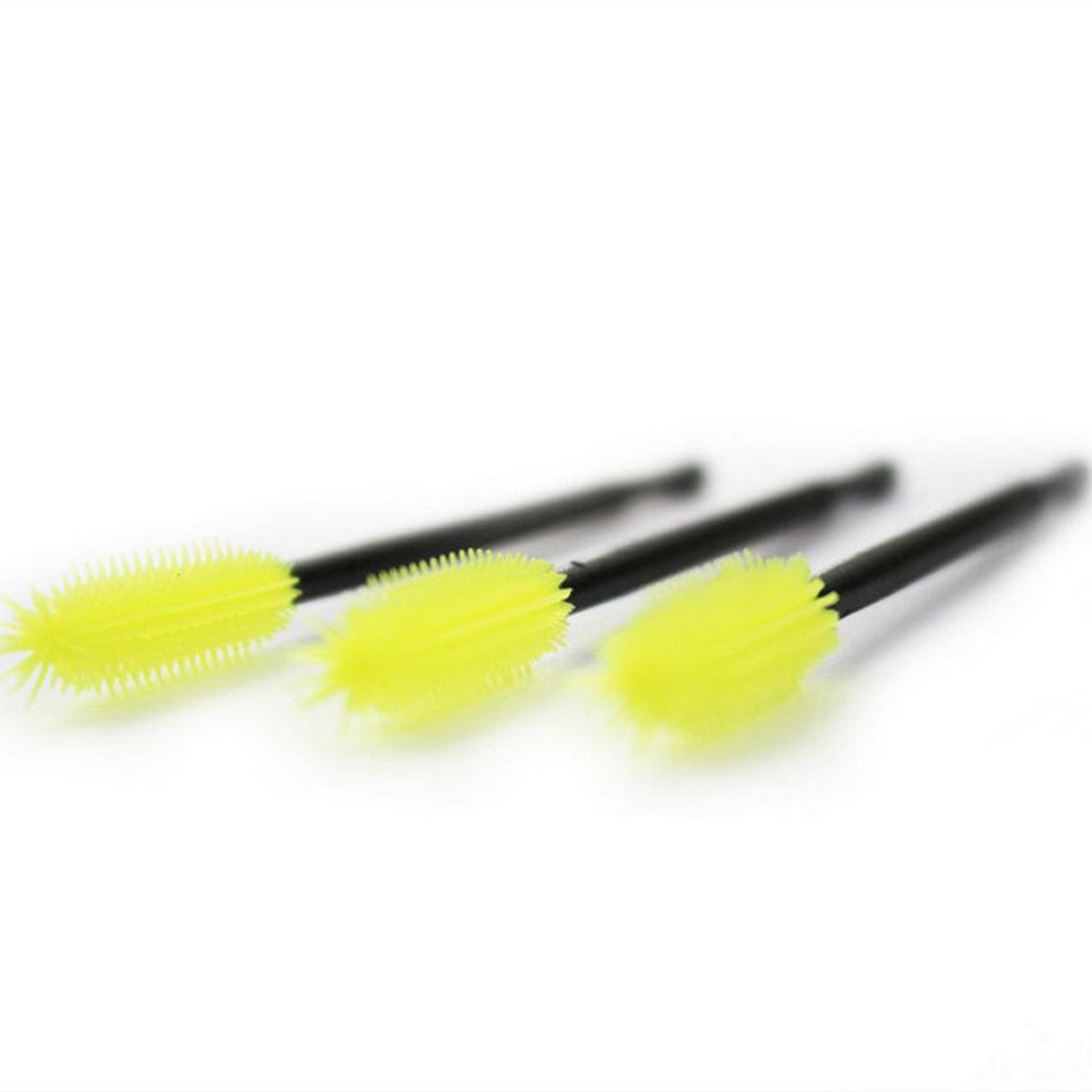 Coshine 100pcs Pro Disposable Silicone Mascara Eyeliner Wands Applicator Eyeliner Lip Liner Brushes Makekup Tools (silicone mascara brushes)