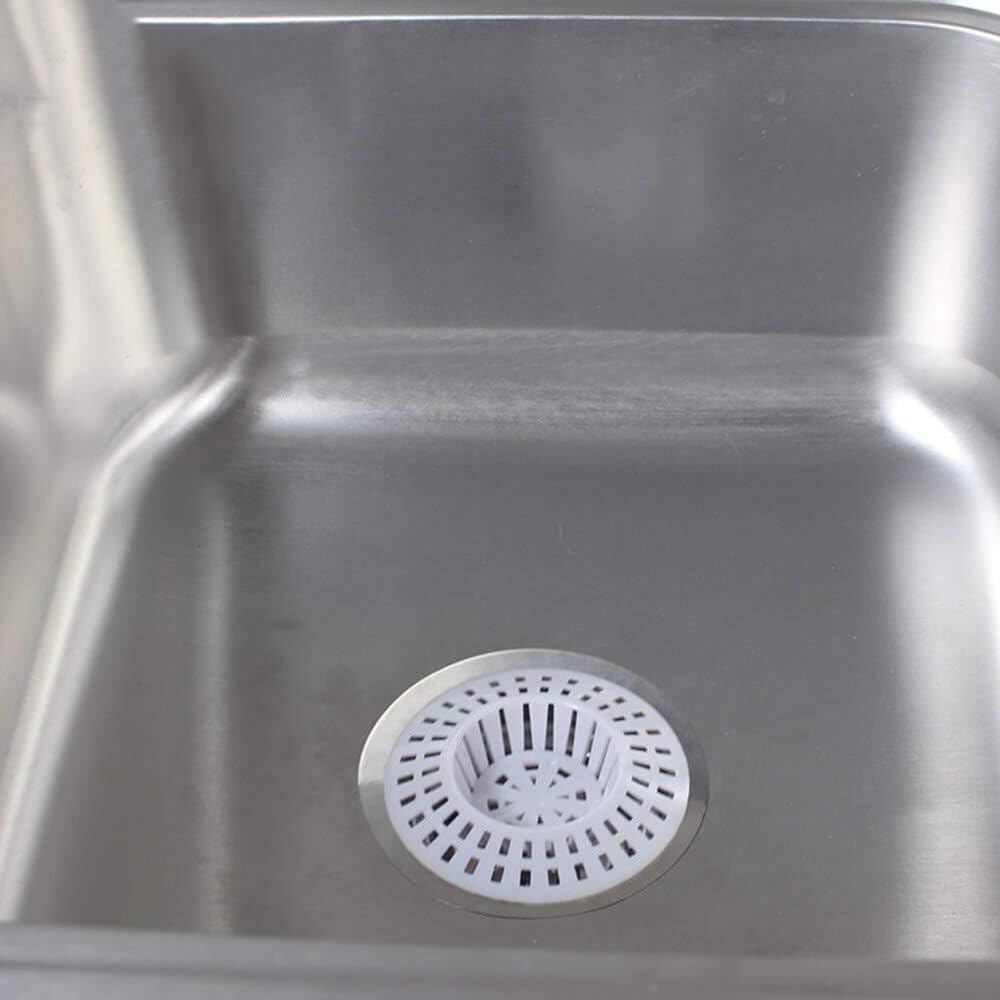 Kitchen Sink Filter Reusable Plastic Bath Sink Strainer Set 7 cm Pack of 2 White