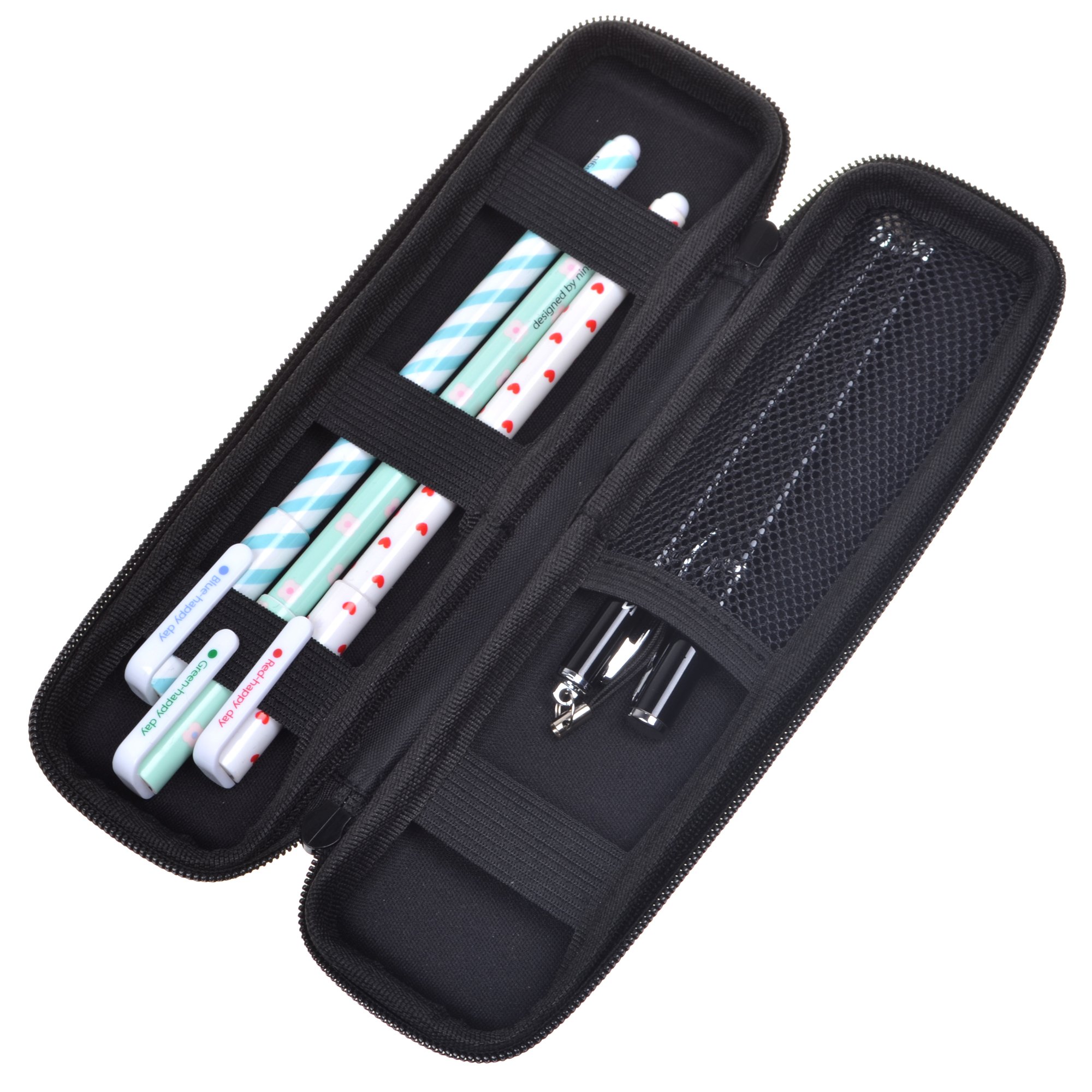 Cosmos Black Color EVA Hard Shell Stylus Pen Pencil Case Holder Compatible with Apple Pencil, Wacom Stylus Executive Fountain Pen, Ballpoint Pen, Stylus Touch Pen