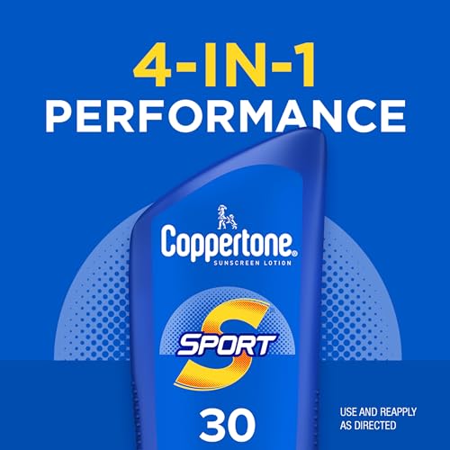 Coppertone SPORT Sunscreen SPF 30 Lotion, Water Resistant Sunscreen, Body Sunscreen Lotion, 7 Fl Oz