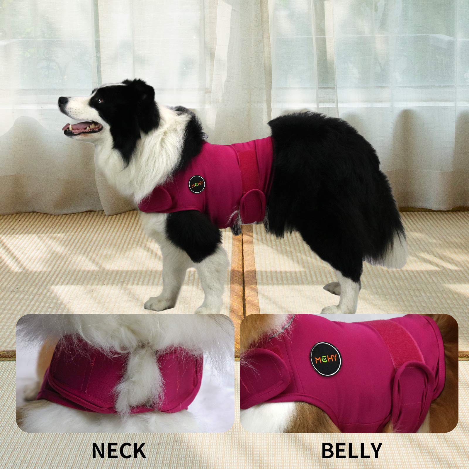 MCHY Dog Anxiety Vest, Anxiety Relief for Dogs, Dog Calming Coat (Rose S)