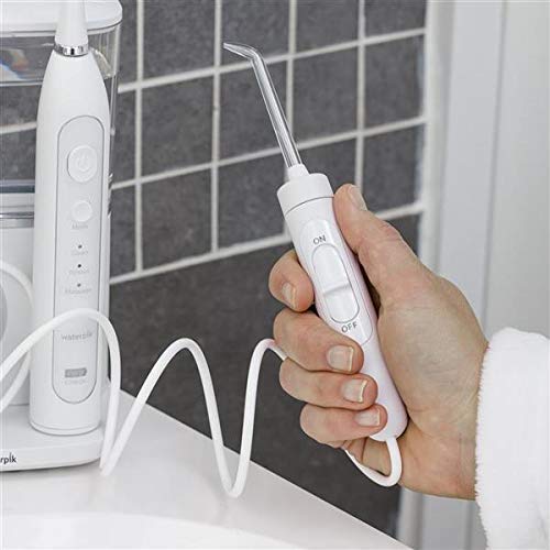 Waterpik Complete Care 9.0 Kit. 1 White Complete Care 9.0 Sonic Electric Toothbrush & Water Flosser, 2 Pack Plaque Seeker Water Flosser Tip Replacement, & 2 Pack Complete Care Replacement Brush Heads