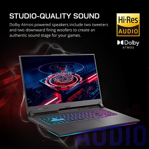 ASUS ROG Strix G17 (2023) Gaming Laptop, 17.3” QHD 240Hz Display, AMD Ryzen 9 7845HX, GeForce RTX 4060, 32GB DDR5 RAM, 2TB PCIe SSD, RGB Backlit Keyboard, Win 11 Pro, Gray, 32GB Snowbell USB Card