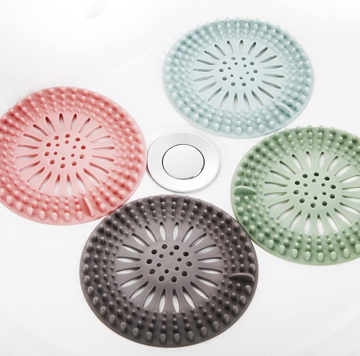 6 Pack Hair Catcher for Bathtub and Kitchen Shower Drains Hair Stopper Durable Silicone Easy to Install and Clean.