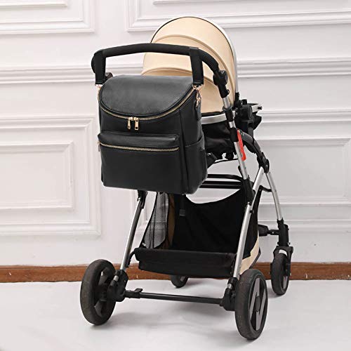 I IHAYNER Diaper Bag Backpack Leather Backpack for Women Travel Backpack Baby Bag Large with Troller Straps Capacity for Wet Clothes, Breast Pump, Milk Bottle Brown