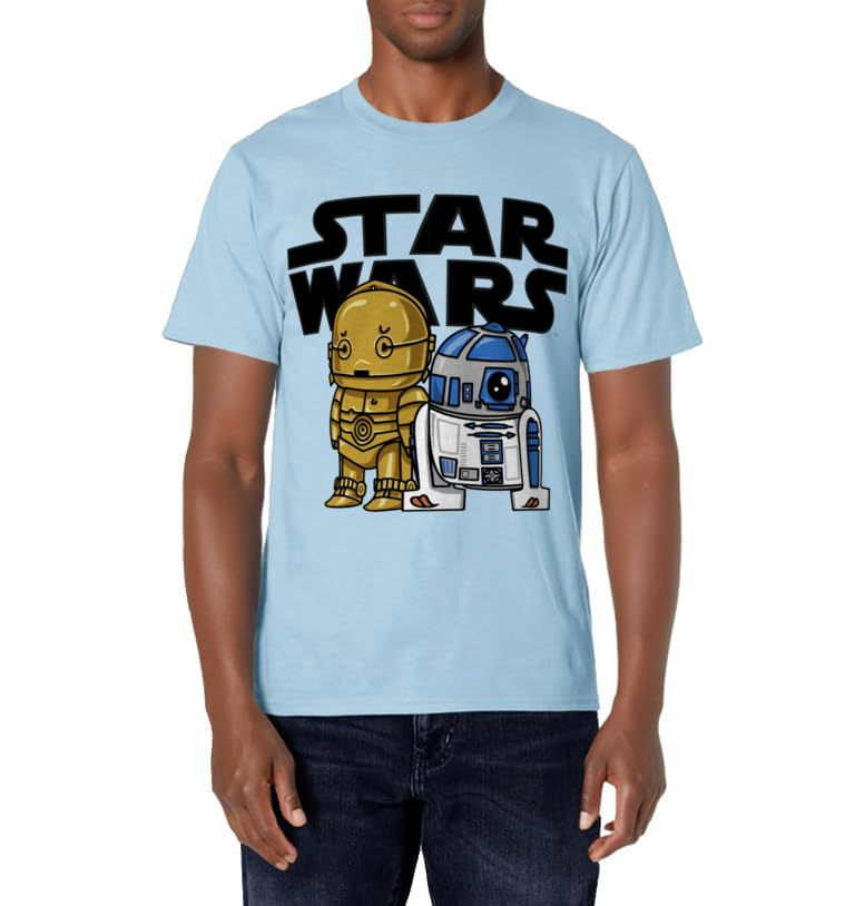 Star Wars Boba R2-D2 and C-3PO Cute Cartoon Graphic T-Shirt T-Shirt
