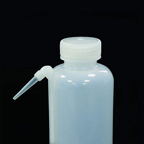 ULAB Scientific Wide Mouth Unitary Wash Bottle, 250ml 500ml 2pcs for Each Size, Plastic Squeeze Bottles, LDPE Bottle with PP Draw Tube, UWB1009