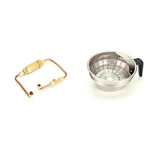 Bunn 24394.0222 Strainer/Flow Control Assembly with Tubing .222Gpm & 20216.0000 Funnel Assembly with Stainless Steel-Black Handle, Silver