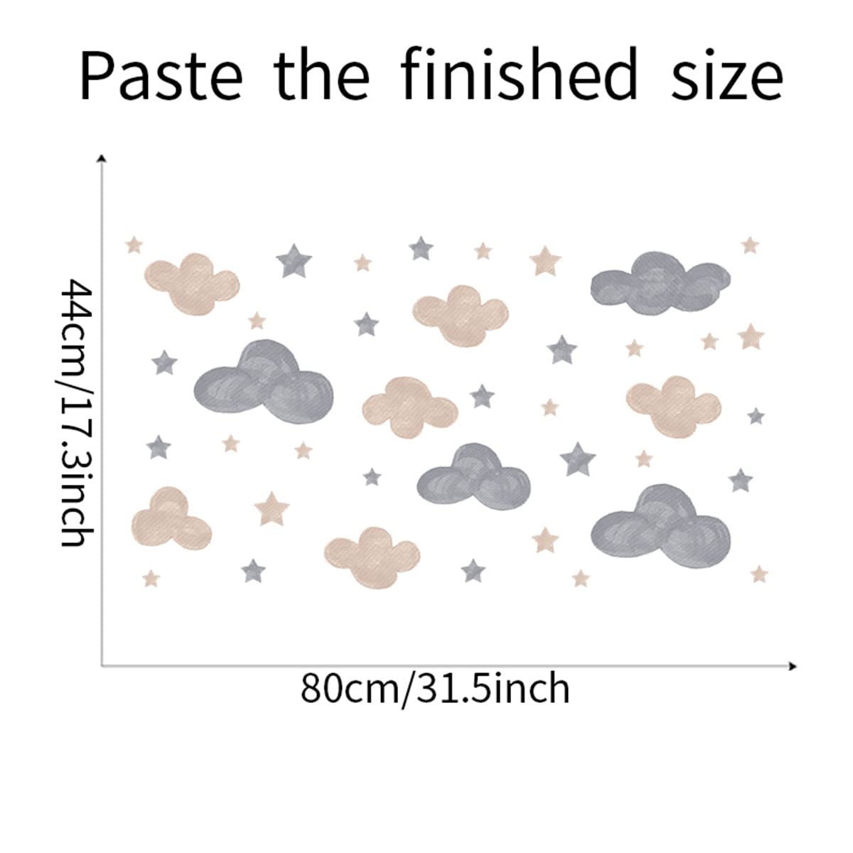 Clouds Wall Stickers, Cute Clouds Wall Decals for Little Girls Bedroom Nursery Kids Room Classroom Daycare and Party Decoration