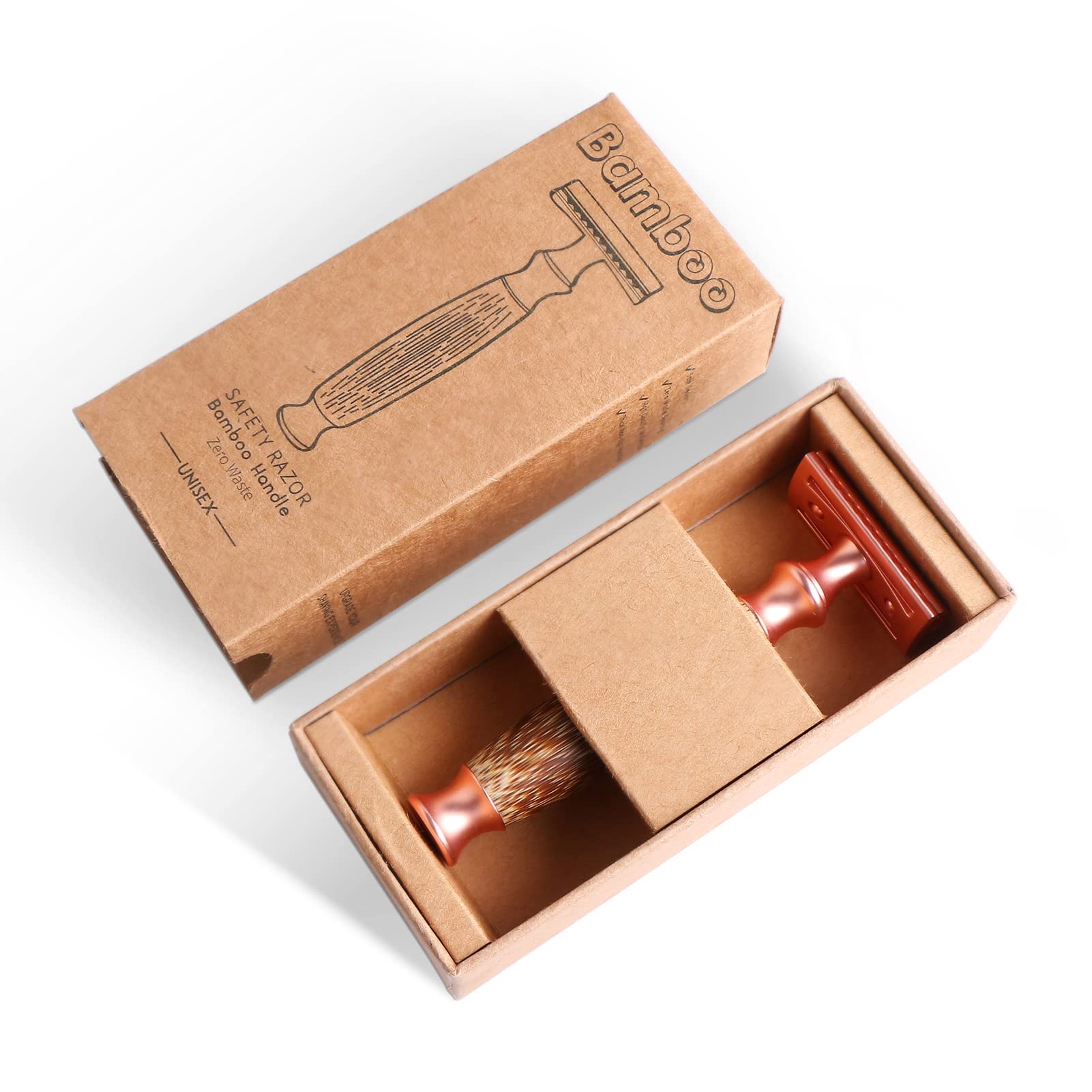 Yoseng Safety Razor | Rose Gold Double Edge Safety Razor for Men or Women,Eco Razor with Natural Bamboo Handle -sustainable products l Zero plastic(with 10 Blades)