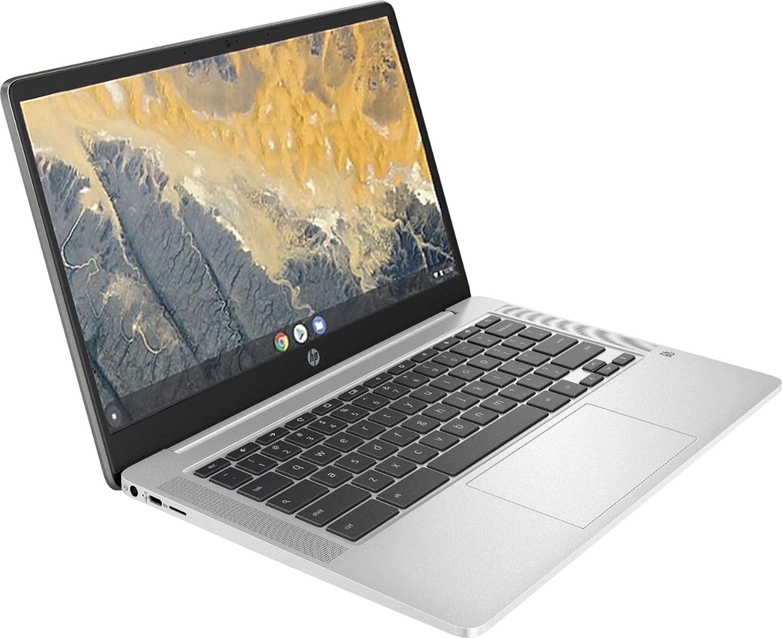 HP Newest 14-inch Chromebook, Intel Quad-Core Pentium Silver N5000 Processor Up to 2.70Ghz, 4GB Memory, 64GB SSD Storage, Webcam, WiFi, Bluetooth, Chrome OS (Renewed)