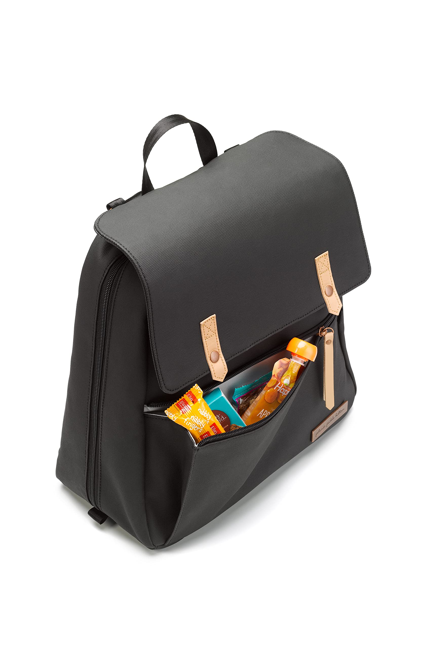 Petunia Pickle Bottom Meta Backpack, Diaper Bag for Parents, Comfortable, Spacious, Sleek, On-The-Go Moms and Dads, Black Matte Canvas