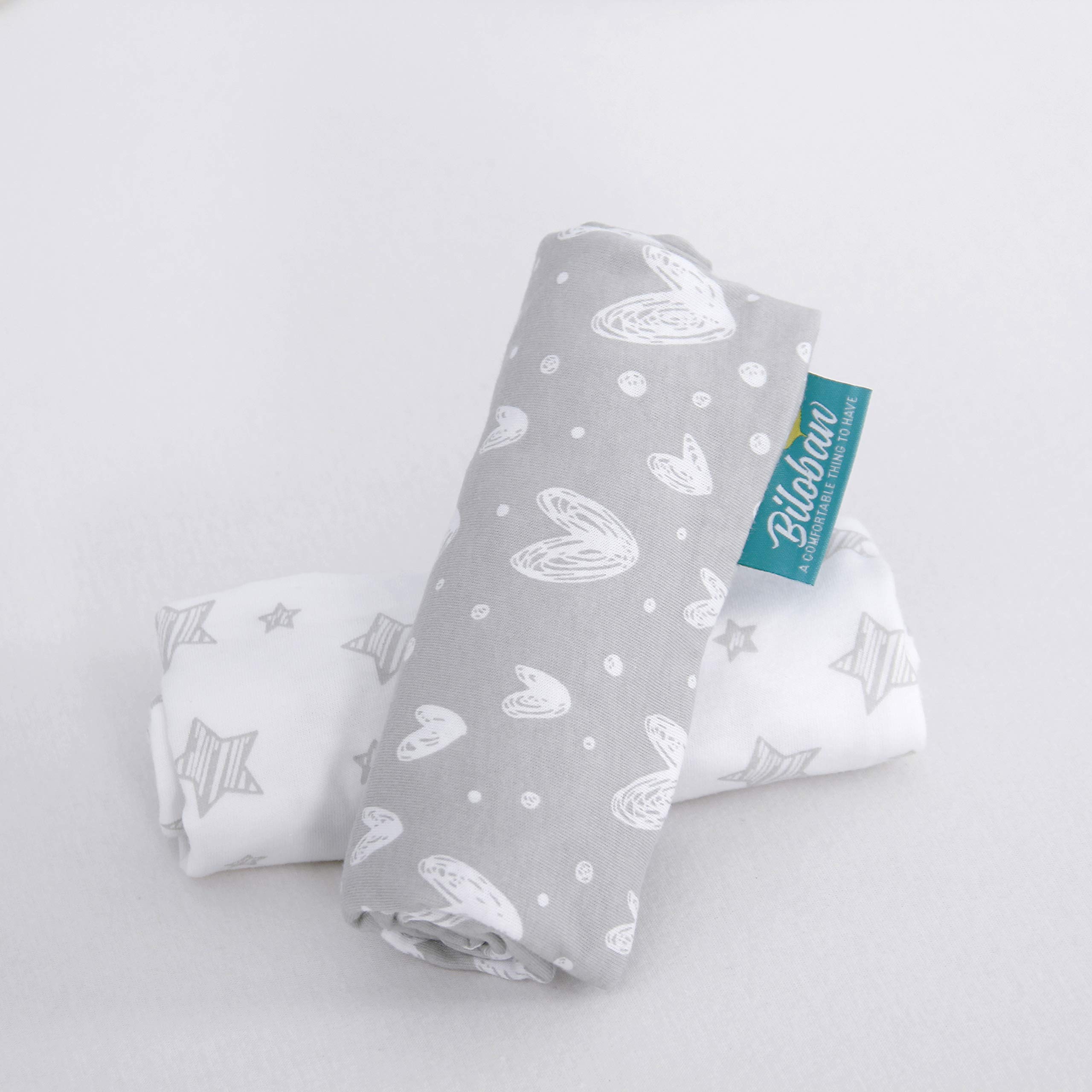 Bassinet Sheets Compatible with Baby Delight Snuggle Nest Bassinet, 2 Pack, 100% Jersey Knit Cotton Bassinet & Bedside Sleeper Sheets, Gray and White Print for Baby