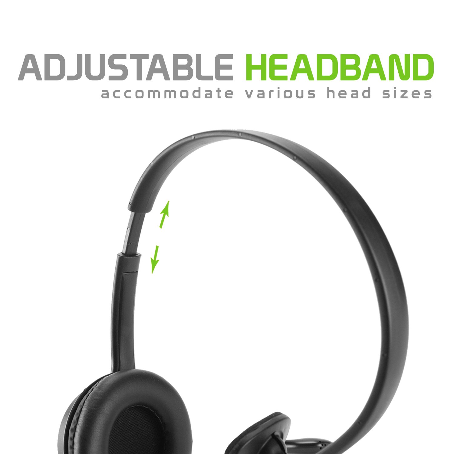 Cellet Over The Head Earpiece Headset with Microphone Compatible with Any 3.5mm Auxiliary Port Devices