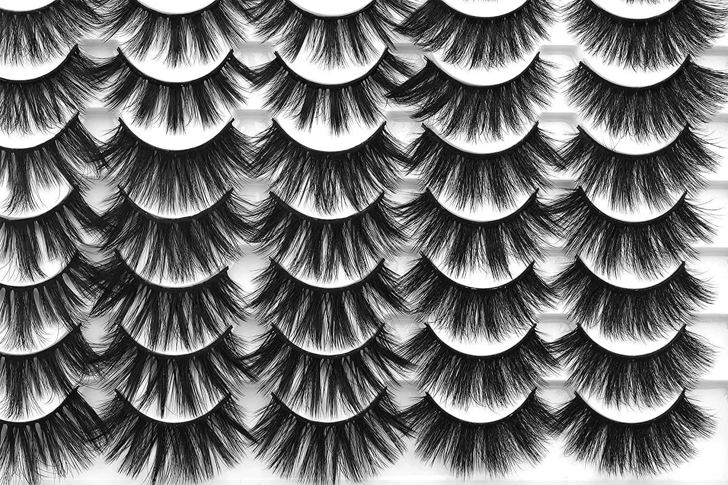 Mink Lashes Faux False Eyelashes Dramatic Natural Look 8 Styles Fake Eyelashes Pack 18-22MM Thick Crossed Fluffy Volume Reusable Eyelashes 3D Multi-layered Cat Eye&Round Shape by Boahankuke