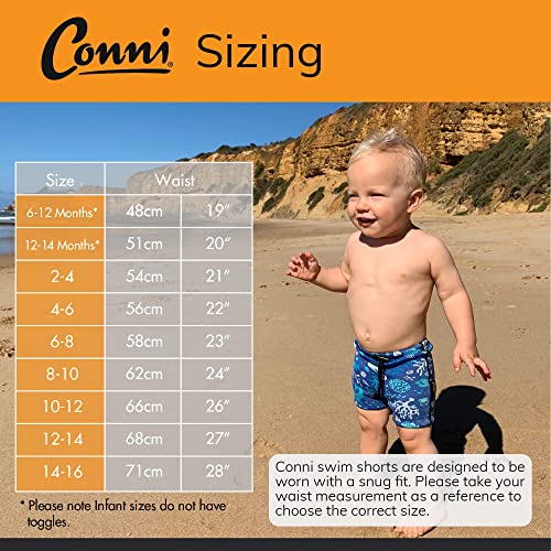 Conni Kids Containment Swim Short Underwear | Trunks Easy Pull Up Kids Incontinence | Washable Swim Diaper for Potty Training, Ocean Blue, Size 6-8