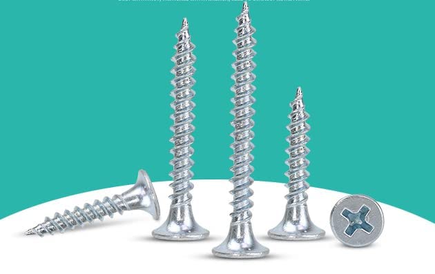 IEUYO Drywall Sheetrock Screw Wood Screw Assortment Kit Bugle Flat Head Phillips Drive Zinc Coated Finish for Drywall Wood (#6) M3.5x16/20/25/30/40/50, 200 PCS/6Sizes
