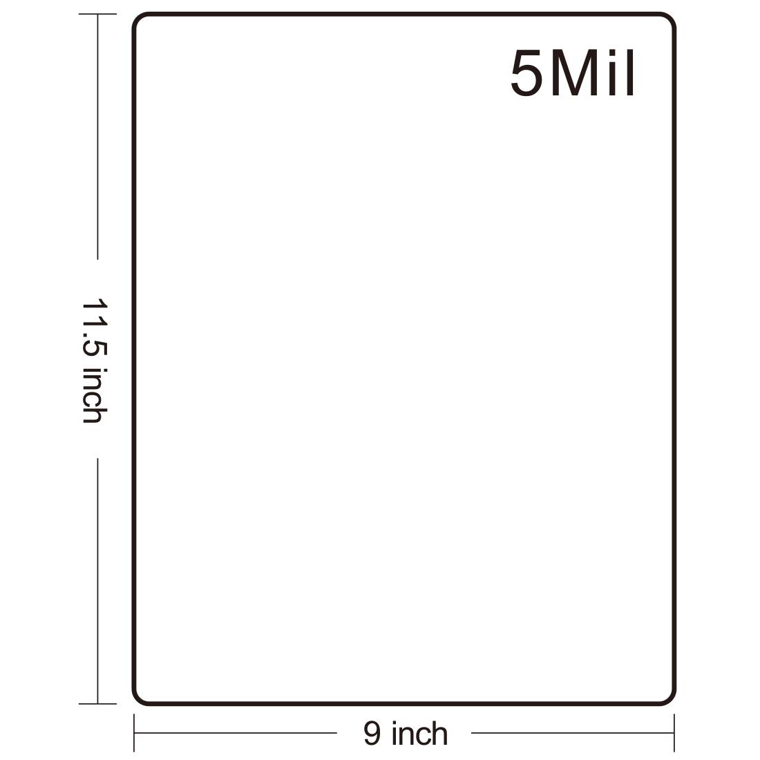 KTRIO Laminating Sheets, Holds 8.5 x 11 Inch Sheets 15 Pack, 5 Mil Thermal Laminating Pouches 9 x 11.5 Inch Clear Plastic Lamination Sheet Paper for Laminator, Round Corner Letter Size