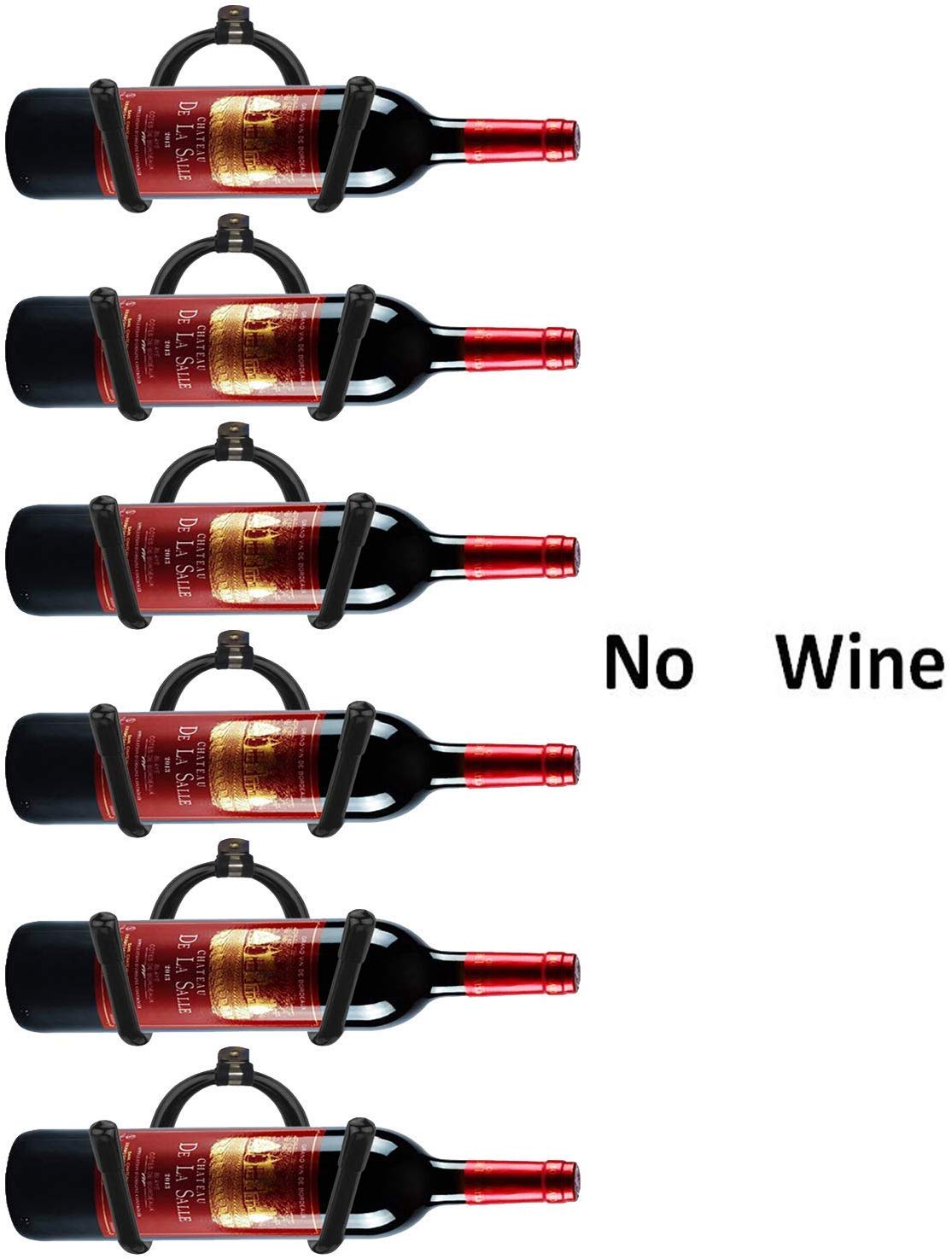 6 Pack—Wall Mount Wine/Towel Rack,Wall Mounted Flexible Adjustable Metal Wine Bottle & Glass Rack Holder | Home & Kitchen Décor | Storage Rack | Wall Mounted Shelves — Rubber protection (No scratches)