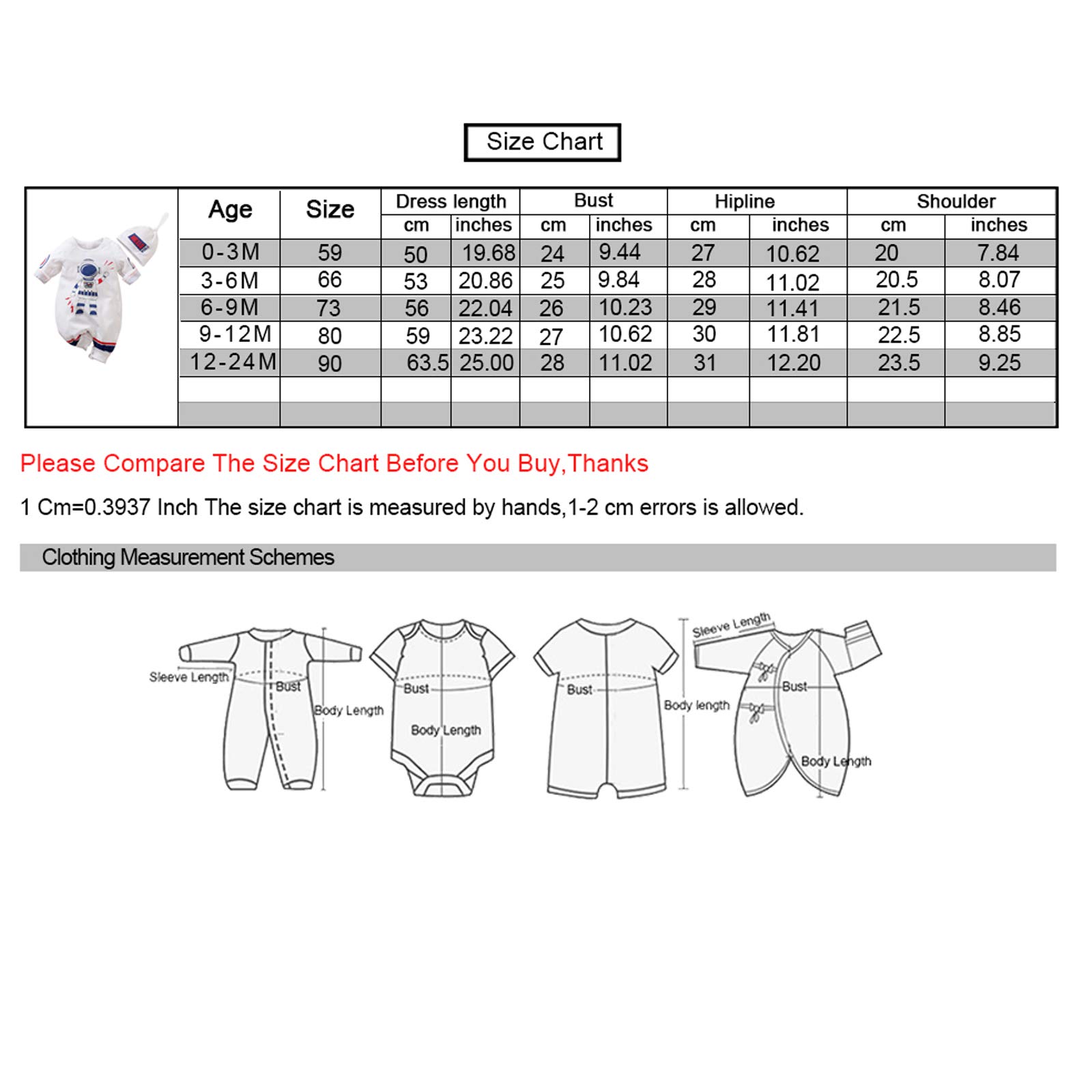 RELABTABY Infant Baby Boy Clothes Astronaut Print Romper Jumpsuit Bodysuits Outfits Onesies Spring and Autumn