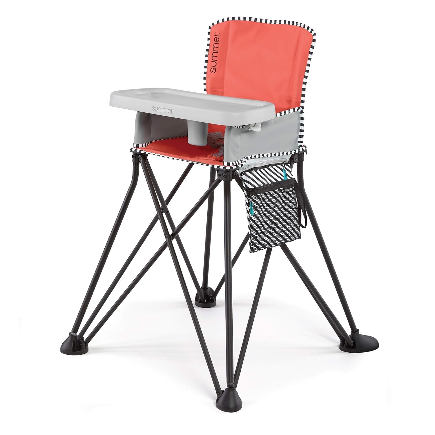 Summer by Bright Starts Pop ‘n Sit SE Highchair, Sweet Life Edition, Mango Melon Color -Portable High Chair for Indoor/Outdoor Dining – Space Saver High Chair with Fast, Easy,Compact Fold, 6 Months +