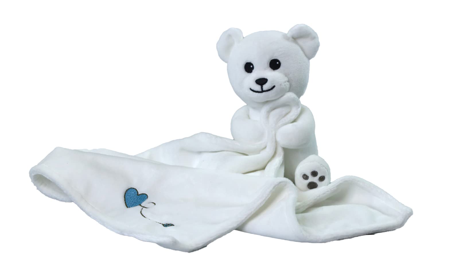 Soft Polar Bear Lovey Comforter Blanket 12"x12" White (Includes Carry Bag)