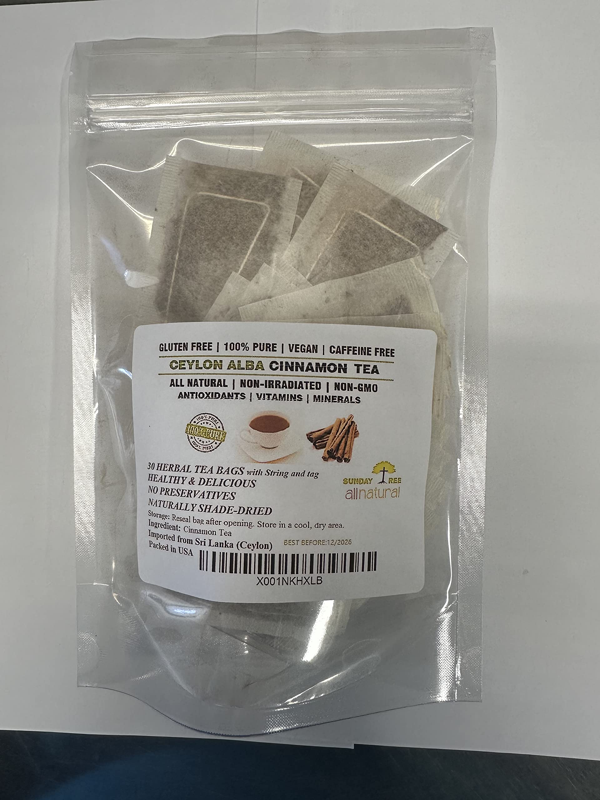 30 Tea Bags PURE Premium CEYLON Cinnamon TEA,Cinnamon Powder TEA, From SRI LANKA