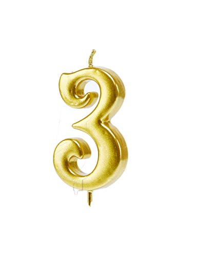 Mart 39th Birthday Candles,Gold Number 39 Cake Topper for Birthday Decorations