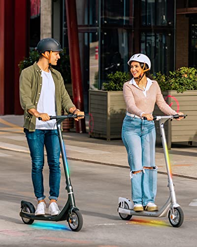 Atomi Alpha Electric Scooter Adults, 650W Motor Electric Scooter with 25 Miles Long Range, 19 Mph Speed, Colorful Ambient Lights, Combination Lock, Smart App, Folding Portable Adults Electric Scooter