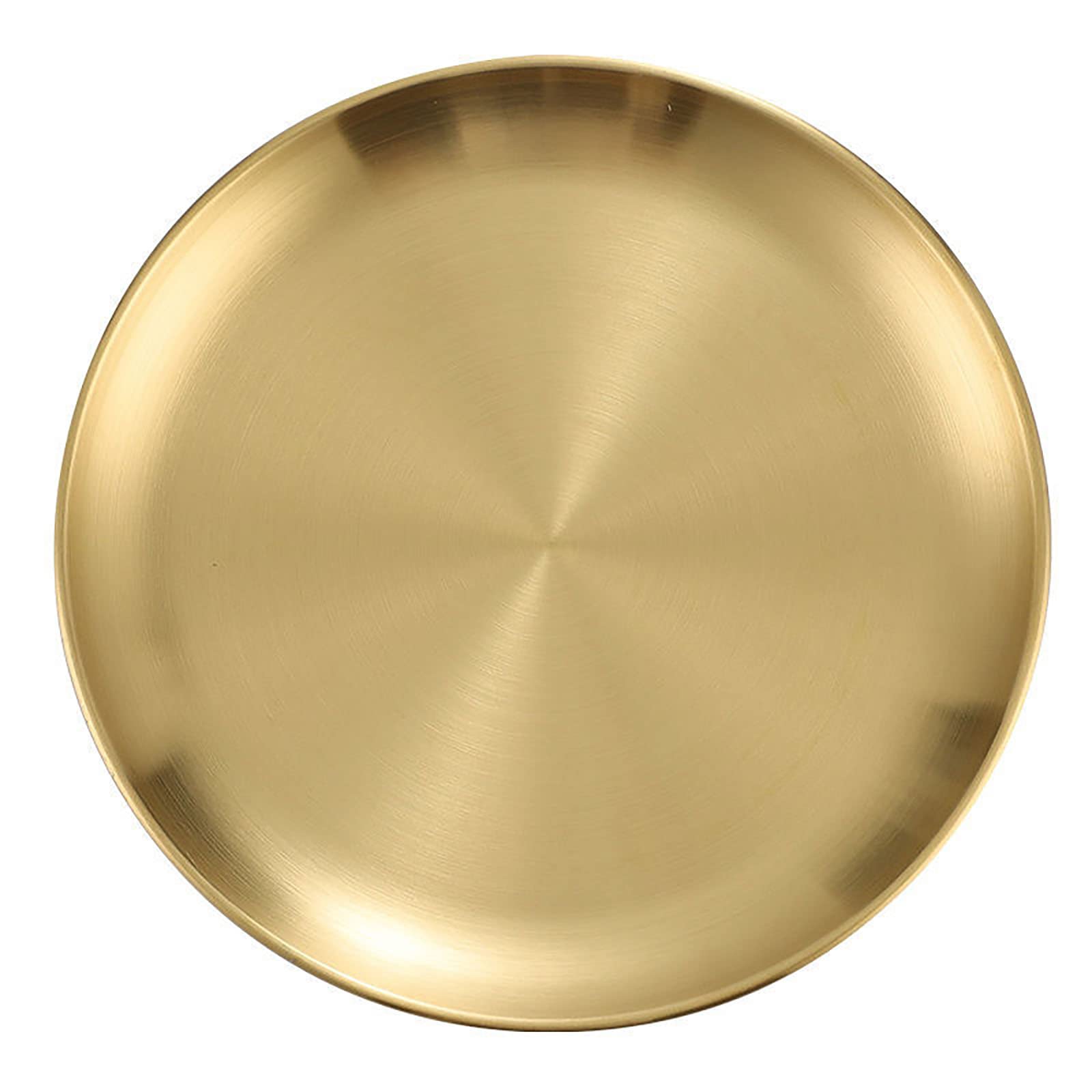 6 Pcs 5.5 Inch Circular Trinket Tray, Gold Stainless Steel, for Serving Trays Towel Storage Dish Plate Tea Fruit Trays Jewelry Plate Decorative Storage Tray (5.5 Inch, Gold)