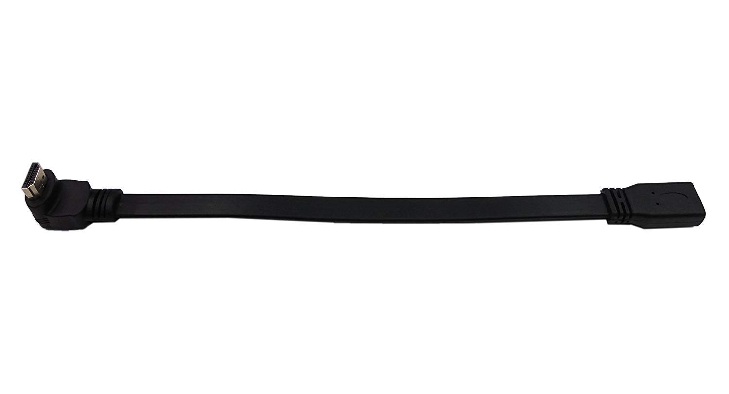 CERRXIAN 1FT Flat Slim High Speed HDMI Extension Cable A Female to 90 Degree Down Angle A Male Cord