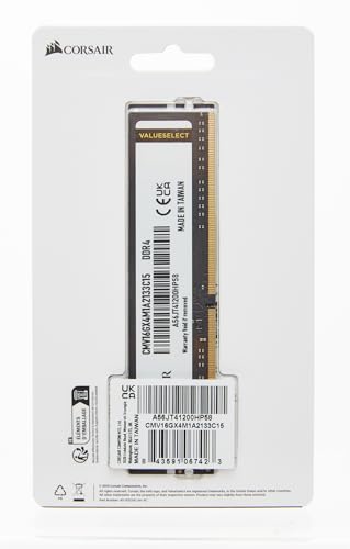 Corsair CMV16GX4M1A2133C15 Value Select Series 16GB (1x16GB) DDR4 2133MHz (PC4-17000) CL15 DIMM