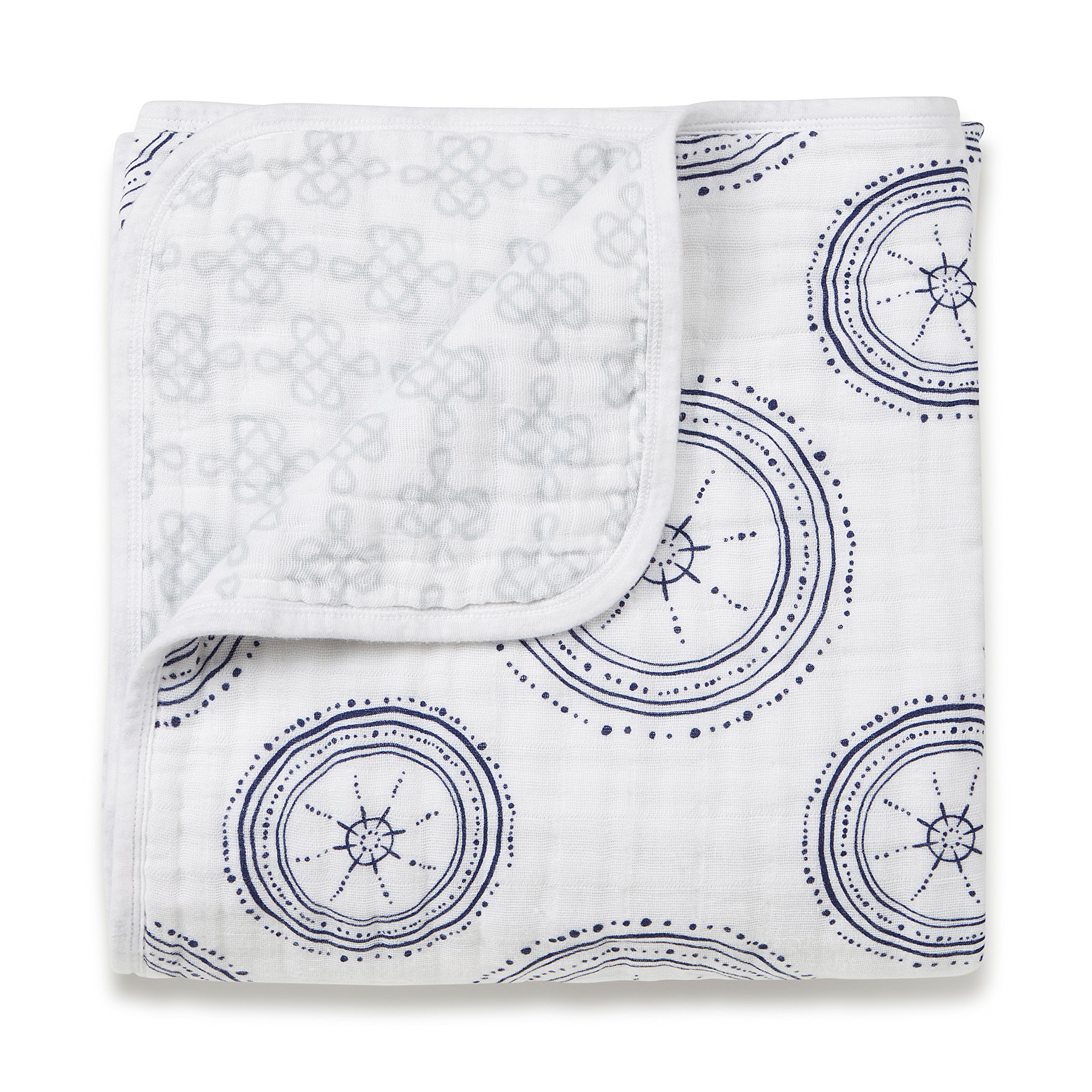 aden + anais Dream Blanket, 100% Cotton Muslin, 4 Layer lightweight and breathable, Large 47 X 47 inch, Liam The Brave - Dog