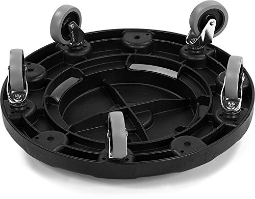 SPARTA Bronco Trash Can Dolly, For 20, 32, 44, And 55 Gallon Containers with TwistToLock for Restaurants & Kitchen, 17.88 X 17.88 Inches, Black (Pack of 2)
