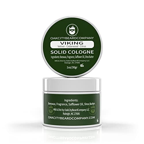 Oak City Beard Company - Viking - Solid Cologne - 1 Ounce - Vetiver - Cedarwood - Citrus Notes