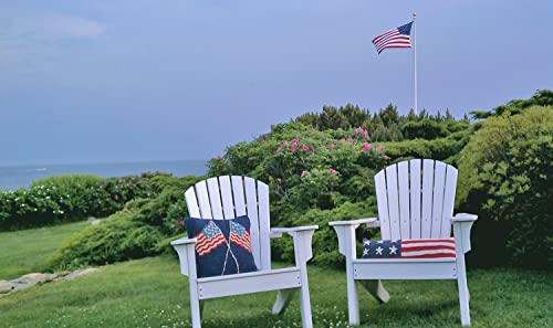 Chandler 4 Corners Artist-Designed Stars and Stripes Hand-Hooked Wool Decorative Throw Pillow (8β x 24β) 4th of July Pillow for Couches & Beds - Easy Care, Low Maintenance - Veteran, Patriotic Pillow
