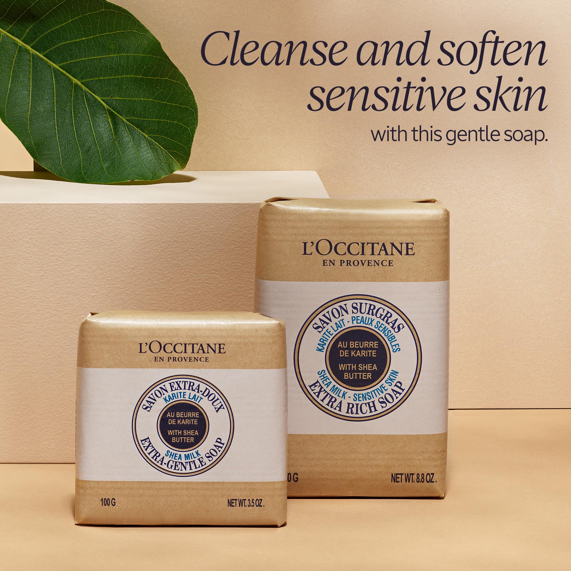 L'OCCITANE Shea Butter Extra-Gentle Solid Hand & Body Soap: Citrusy Shea Verbena, Relaxing Shea Lavender, Shea Milk, Vegetable Based, Artisanal, Vegan