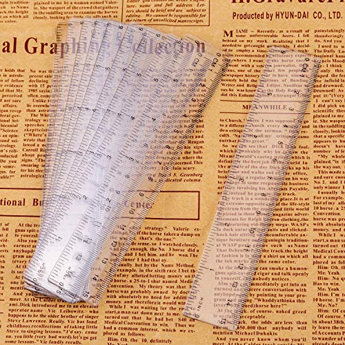 AIEX 10 PACK Clear Plastic Ruler 15cm 6 Inch Straight Ruler Transparent Plastic Ruler Kit Measuring Tool for Student School Office