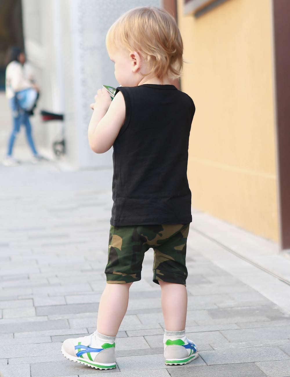 waliwali Toddler Infant Baby Boy Clothes Straight Outta Timeout Vest +Camouflage Shorts Outfit Set(18-24Months(100))