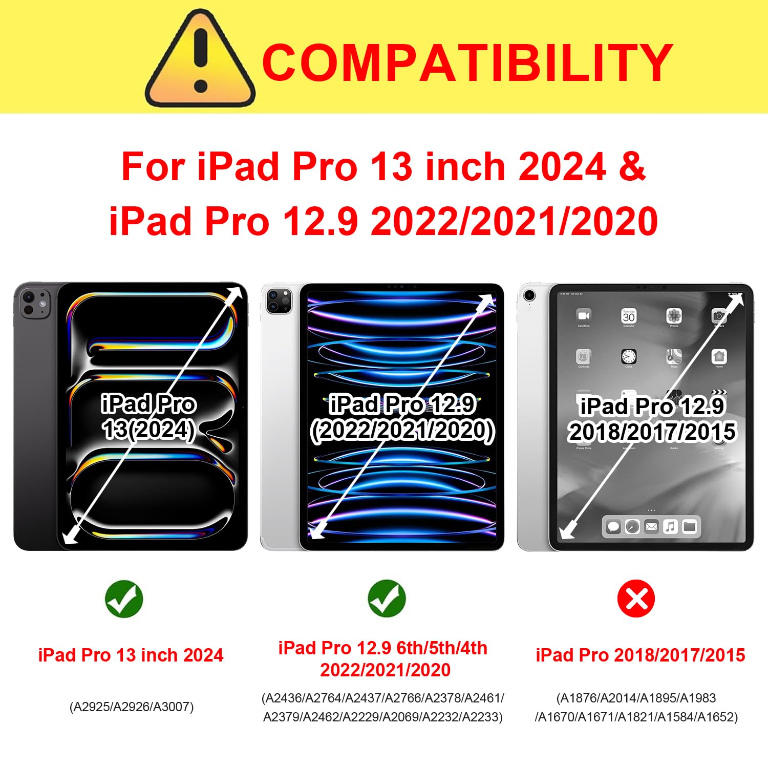 ZtotopCases for New iPad Pro 13 Inch Case 7th Gen M4(2024)/ Pro 12.9 Inch 6th/5th/4th Generation 2022/2021/2020, [6 Magnetic Stand Angles] Protective Cover with Pencil Holder, Auto Wake/Sleep, Black