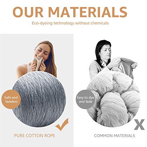 COSYLAND Extra Large 22.1βx22.1βx14.2β Storage Laundry Basket Woven Cotton Rope Organizer for Blanket Toys Towels Baby Nursery Hamper Bin with Handle