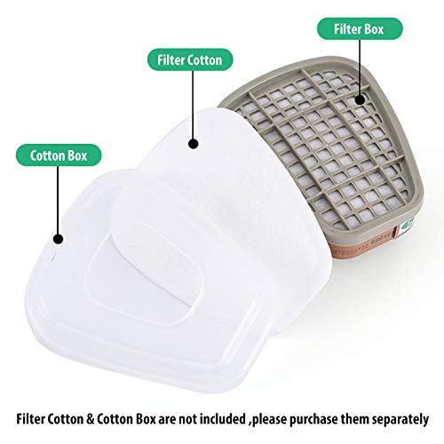 6001 Filter Cartridges for Respirator - Gas Organic Vapor Chemical Cartridge Filter Compatible with 6200,6800,7502,Respirator (6001 Filter Cartridges)