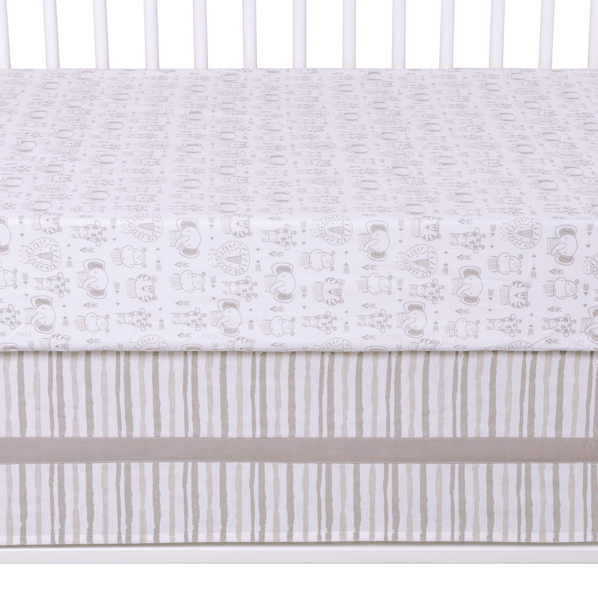 Trend Lab Sidney 3 Piece Crib Bedding Set, Can Be Used As A Blanket Or A Playmat for Tummy Time, Includes Quilt, Fitted Crib Sheet and Skirt