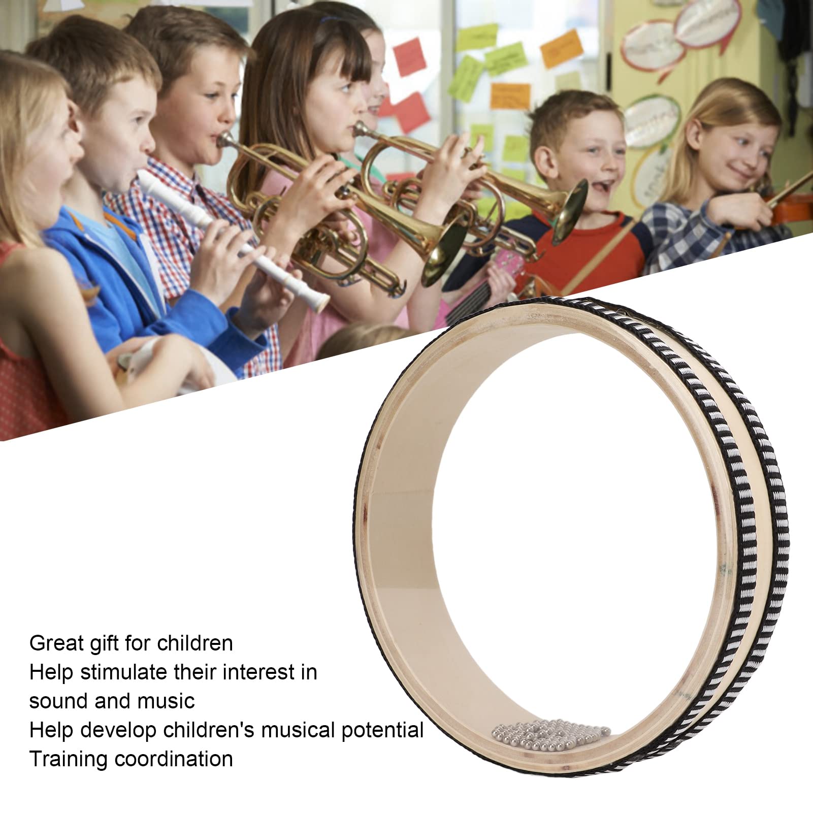 Hozee Wave Bead Drums, Ocean Drum Maple Well Structured Transparent Natural Colour Oceans Sound Effect for Child (Hozeekhm06gwsut1746)