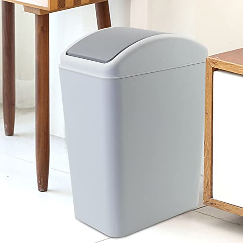 Bringer 4.5 Gallon Kitchen Garbage Can with Swing Lid, Plastic Swing Top Trash Can, Gray