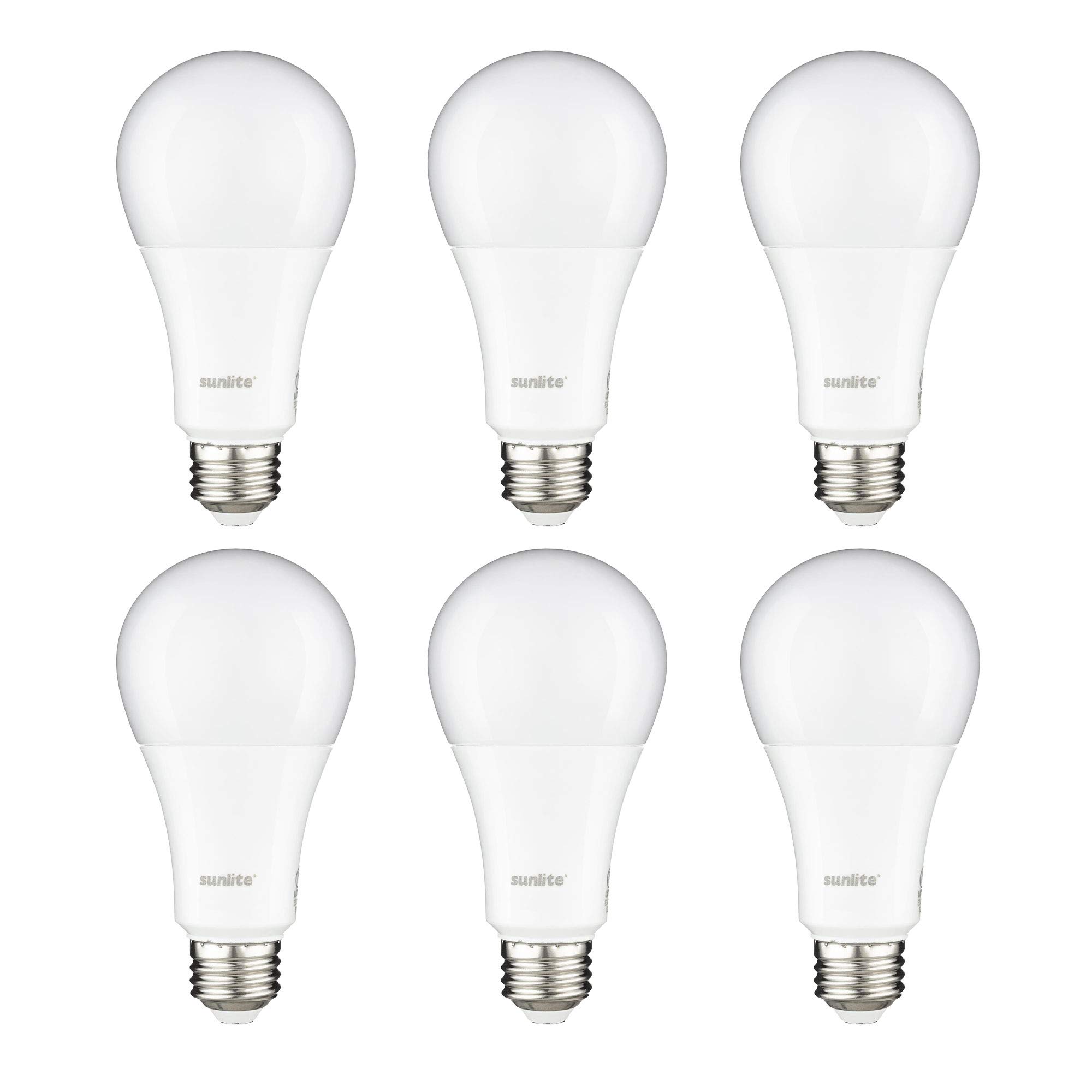 Sunlite 40235 LED A21 Light Bulb, 20 Watts (150w Equivalent), 2550 Lumens, Medium E26 Base, 120-227 Multi-Volt, Non-Dimmable, UL Listed, 5000K Super White, 6 Pack