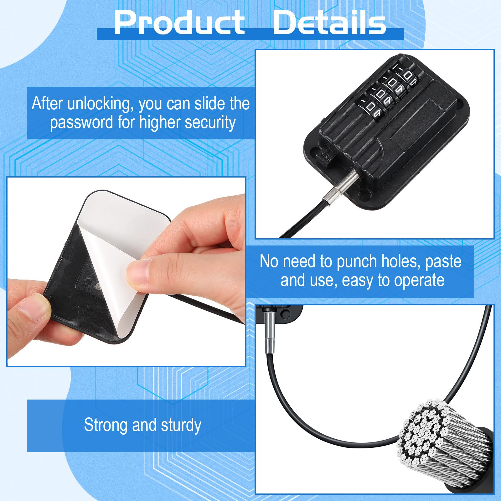 8 Pack Refrigerator Lock Cabinet Locks Combination Fridge Door Locks Fridge Closet Freezer Door Lock Password Locks for Kids Adults 4 Digit Password Lock for Fridge Windows Closets Freezer (Black)