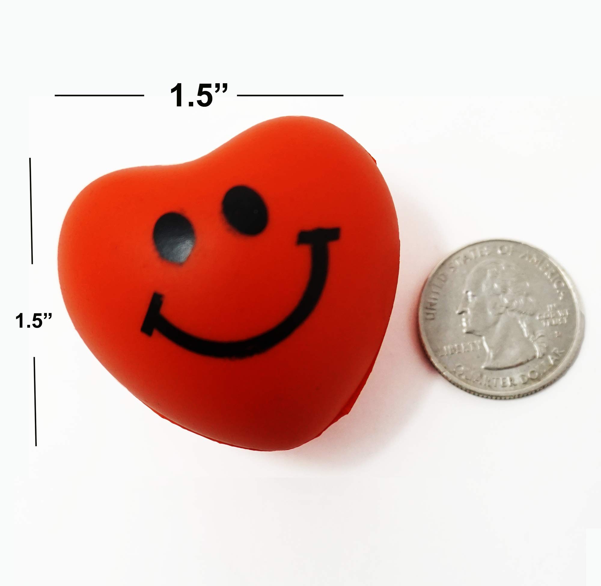 4E's Novelty Mini 1.5" Heart Stress Ball (24 Pack) Bulk - Valentines Squishies - for Class Valentines Party Favors for Kids, Valentines Day Gifts for Kids Classroom, Small Size